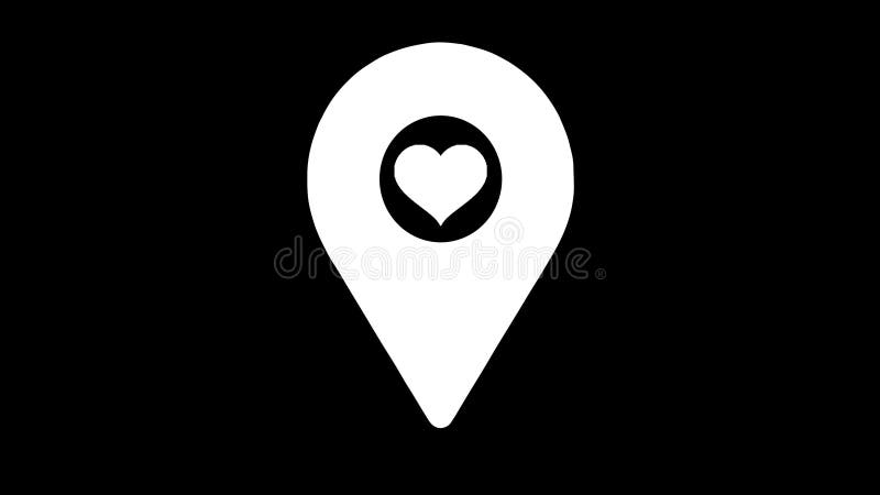 Location Heart Sign. Map Pointer Icon Animation Stock Video - Video of ...
