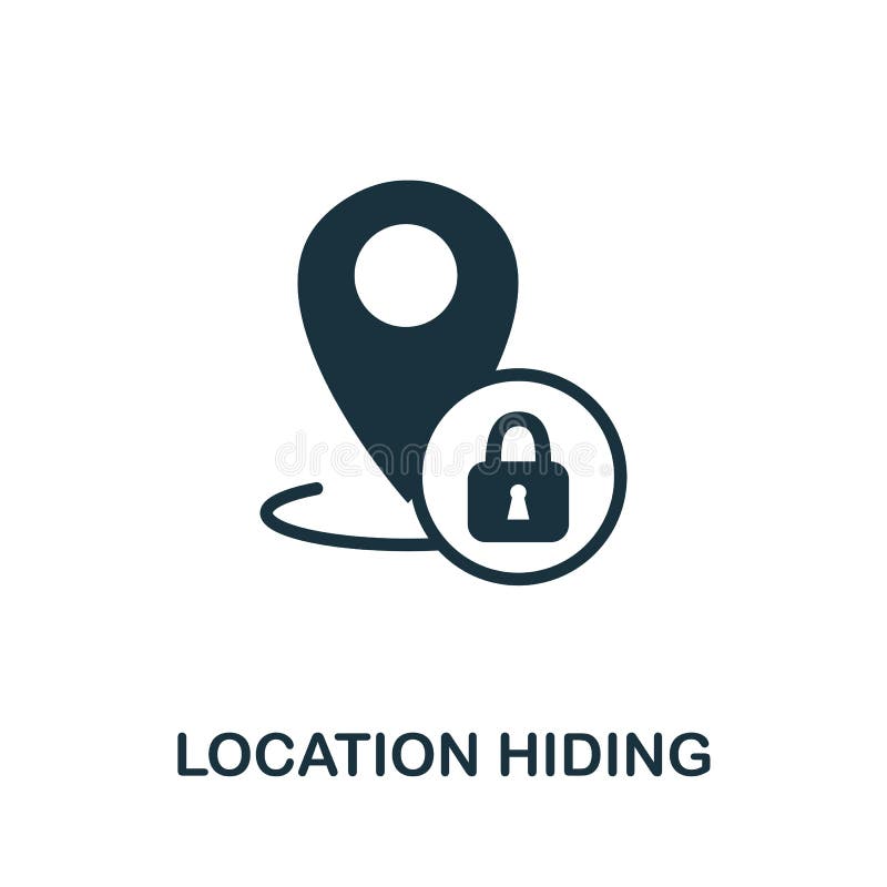 Location Hiding Icon. Monochrome Simple Location Hiding Icon for ...