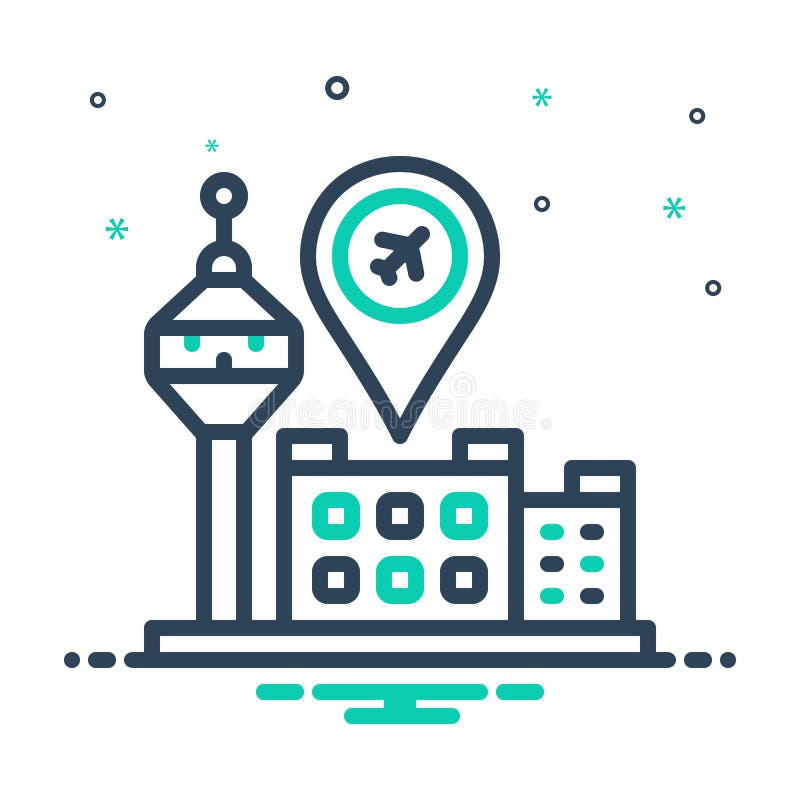 Mix Icon for Location, Airport and Gps Stock Vector - Illustration of ...