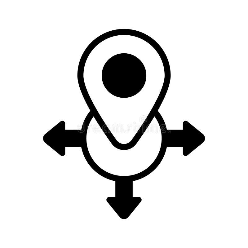 Location Icon with Arrows, Symbolizing Direction and Navigation Stock ...