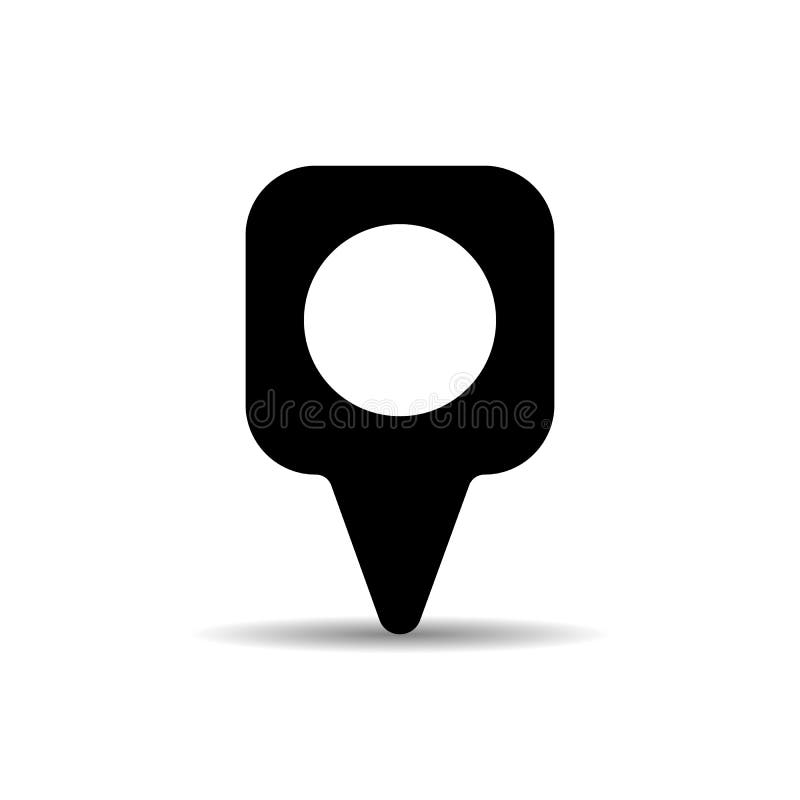 Location Icon. Black Round Shapes on White Background. Vector ...