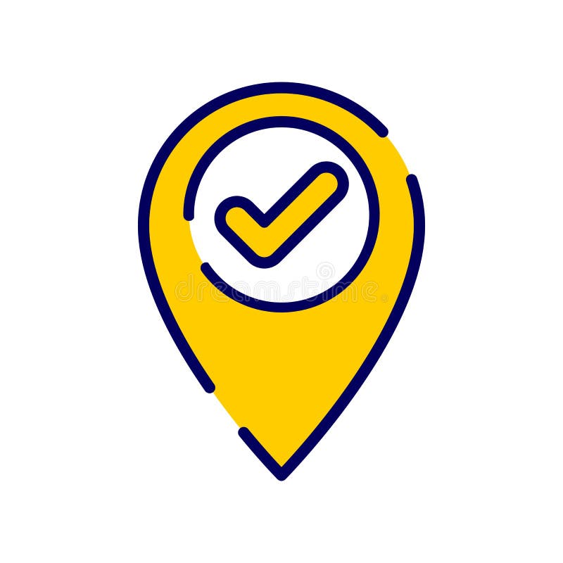 Location Icon with Check Sign. Location Icon and Approved, Confirm ...