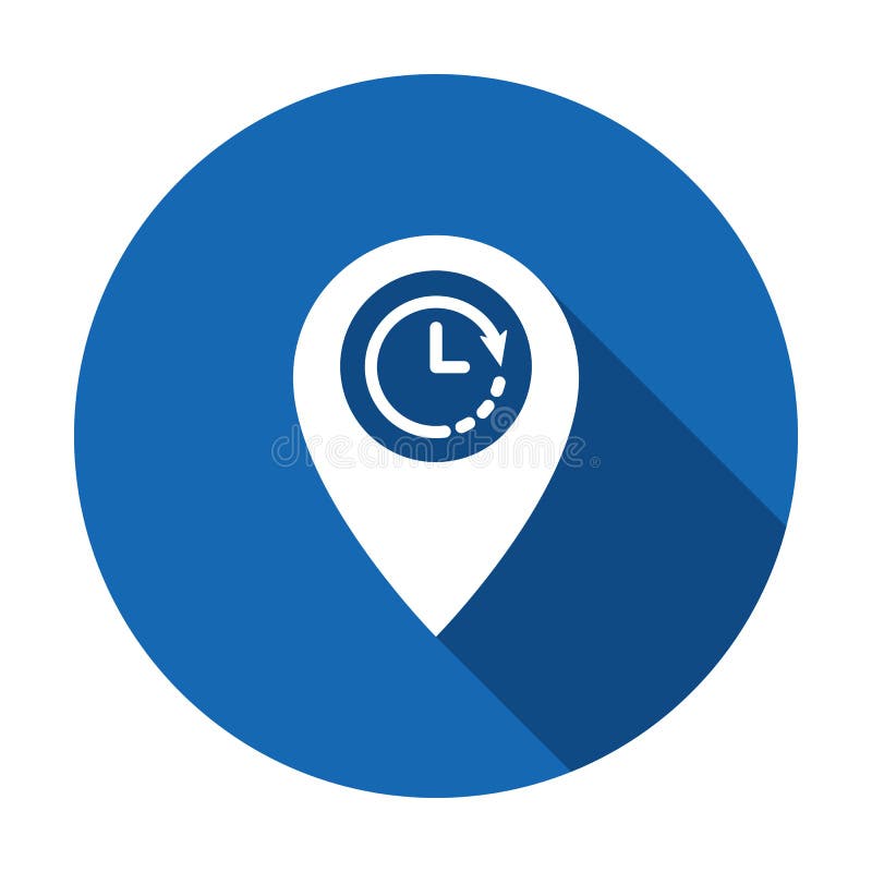 Location Icon with Clock Sign. Location Icon and Countdown, Deadline ...