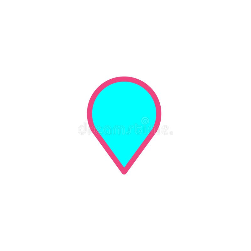 Location Icon with Color and Outline Style.Editable Vector Stock ...