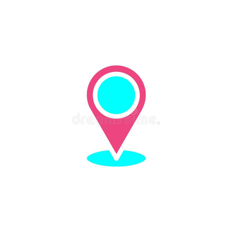 Location Icon with Color and Outline Style.Editable Vector Stock ...