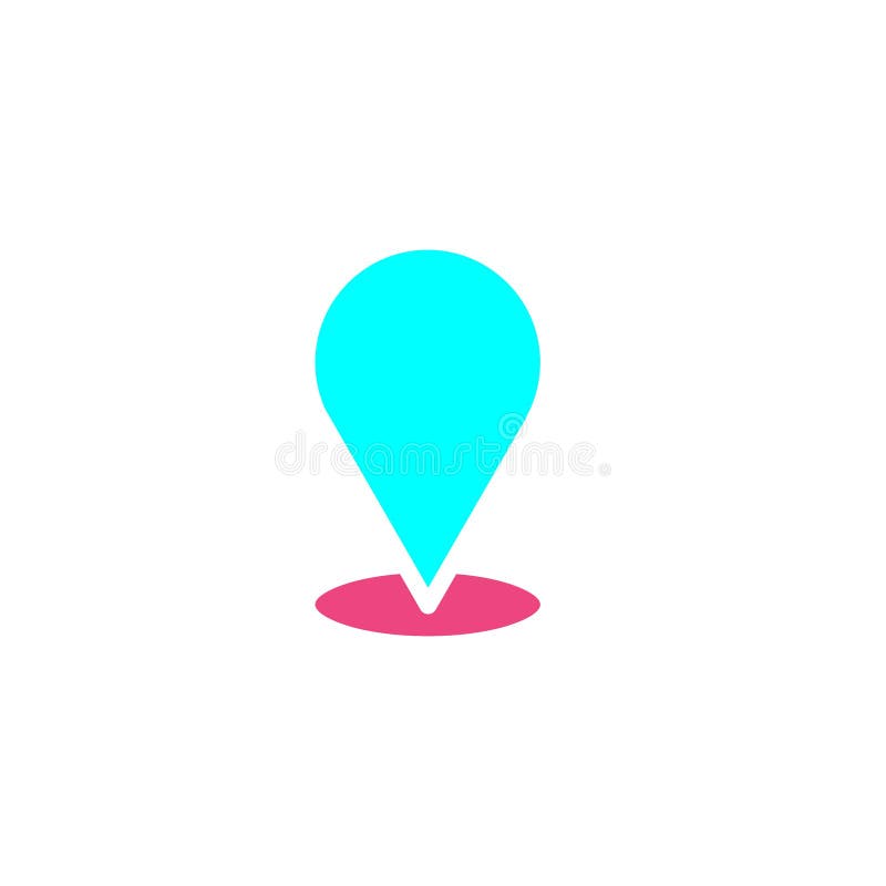 Location Icon with Color and Outline Style.Editable Vector Stock ...