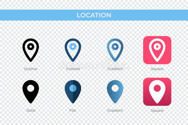 Location Icon in Different Style. Location Vector Icons Designed in ...