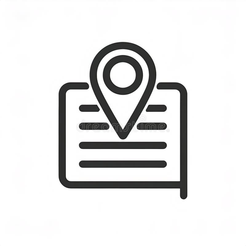 Location Icon on a Document Symbolizing Address, Location Tracking, Gps ...