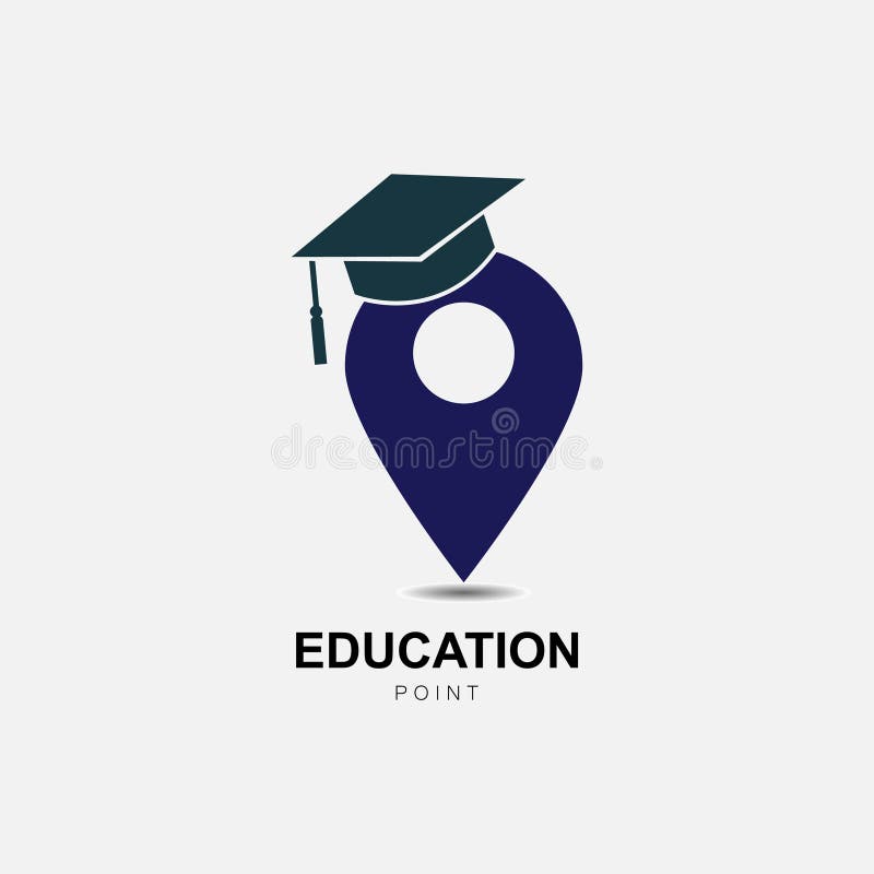 Location Icon with Educational Logo Design. Global Education Map ...
