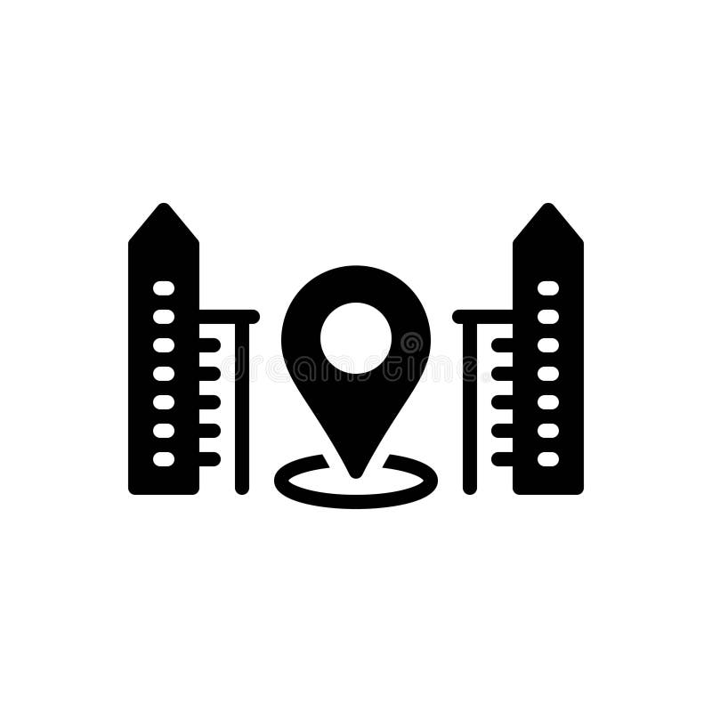 Black Solid Icon for Location, Gps and Spot Stock Vector - Illustration ...