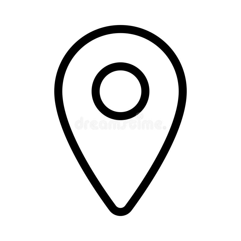 Map Location Icon Line Isolated on White Background. Black Flat Thin ...
