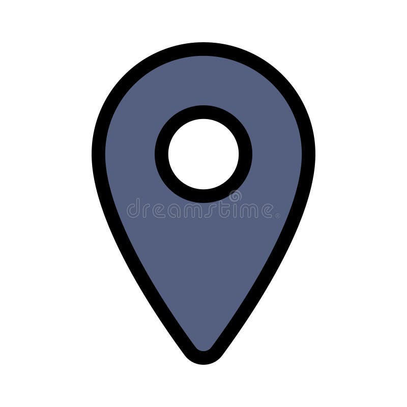 Location Icon Line Isolated on White Background. Black Flat Thin Icon ...