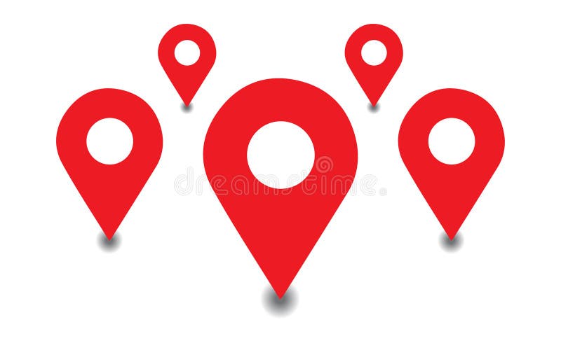 Location Icon Set, Location Map Symbol, Location Red Icon. Stock Vector ...
