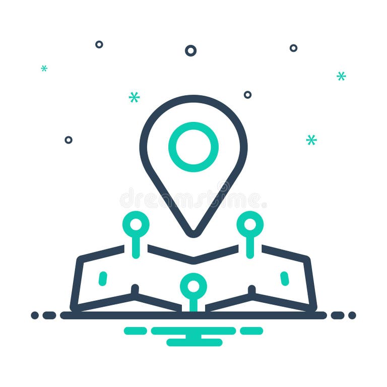 Mix Icon for Location, Map and Place Stock Vector - Illustration of ...
