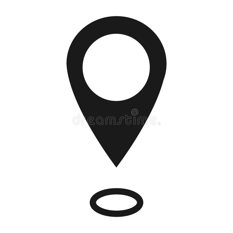 Location Icon, Map Pointer Symbol Isolated on White Background. Vector ...