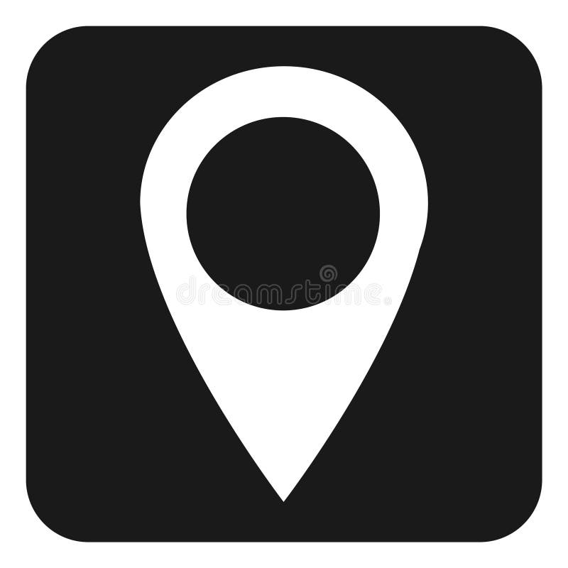 Location Icon, Map Pointer Symbol Isolated on White Background. Vector ...