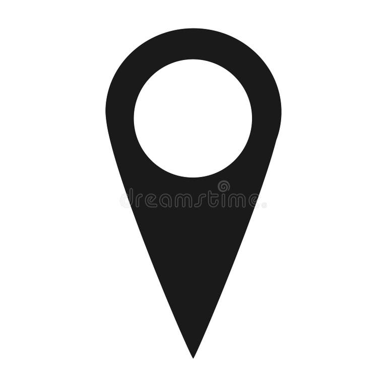 Location Icon, Map Pointer Symbol Isolated on White Background. Vector Web Button Stock Vector ...