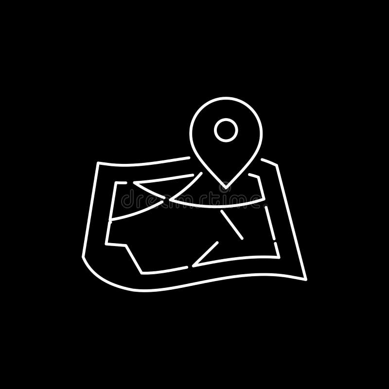 Location Icon on Map Simple Flat Symbol Stock Vector - Illustration of ...