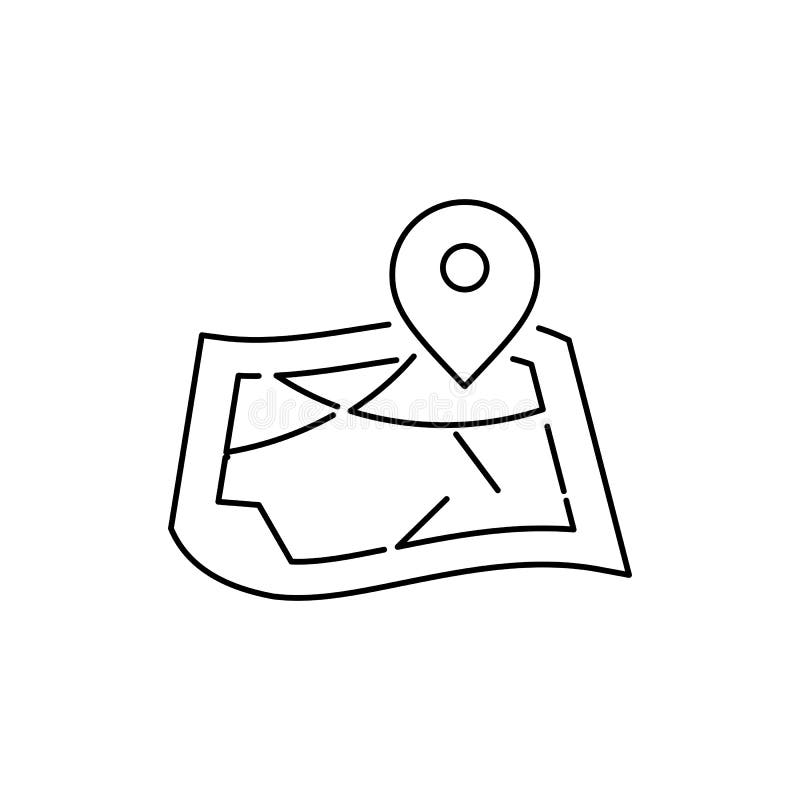Location Icon on Map Simple Flat Symbol Stock Vector - Illustration of ...