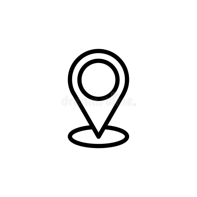 Location Icon with Outline Style.Editable Vector Stock Illustration ...