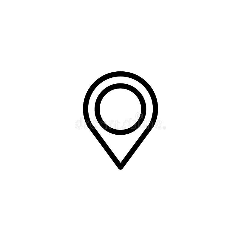 Location Icon with Color and Outline Style.Editable Vector Stock ...