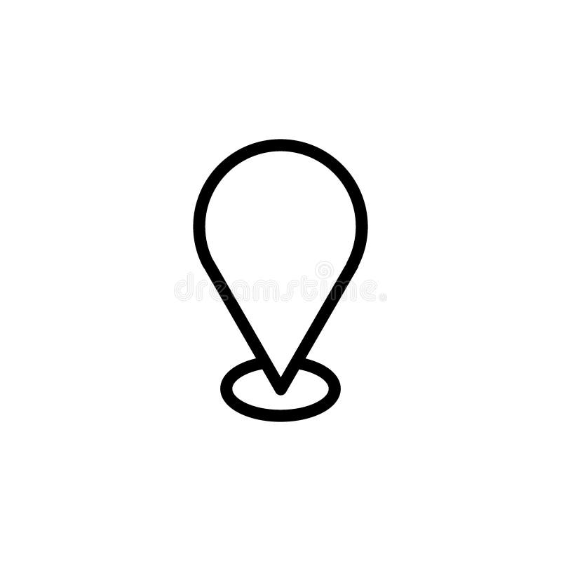 Location Icon with Outline Style.Editable Vector Stock Illustration ...