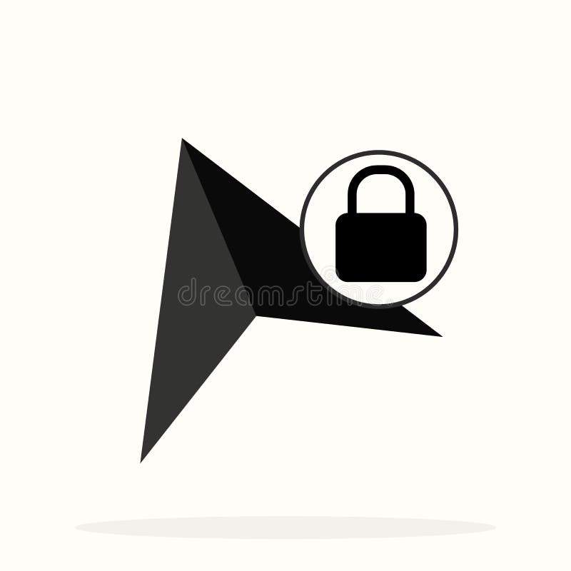 Location Icon with Padlock Sign. Location Icon and Security, Protection ...