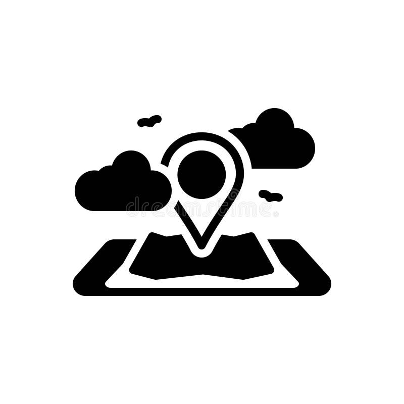 Black Solid Icon for Location, Place and Landmark Stock Vector ...