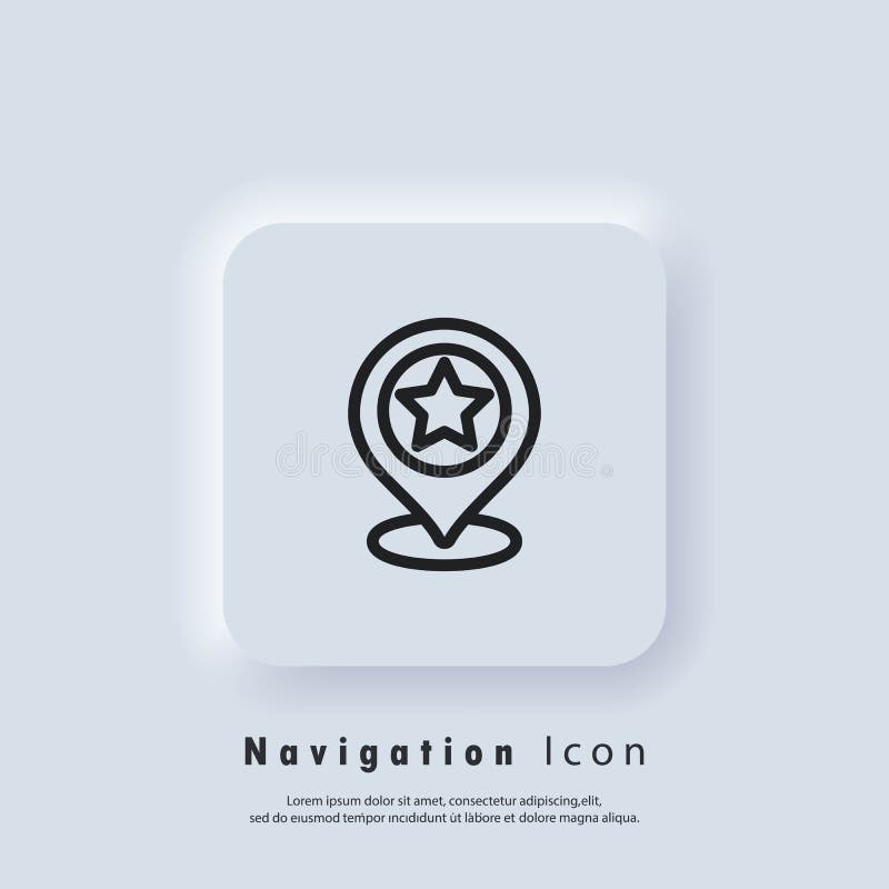 Location Icon. Pointer Sign with Star. GPS Location. Map Pin Icon ...