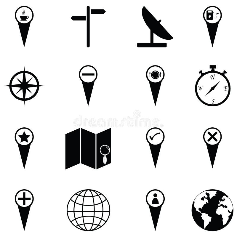 Location icon set stock vector. Illustration of travel - 107350006