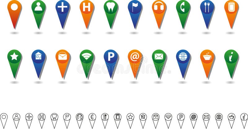 Location Icon Set stock vector. Illustration of travel - 89047924