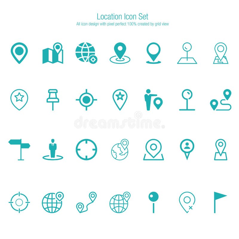 Location Icon Set stock vector. Illustration of website - 83266568