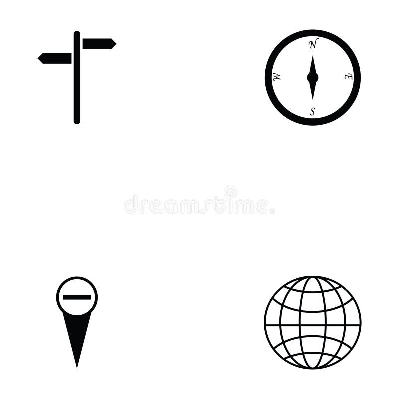 Location icon set stock vector. Illustration of destination - 107349906