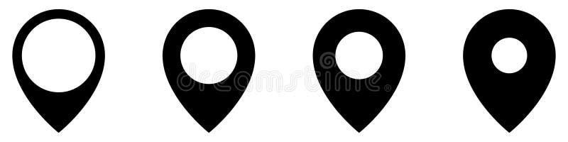 Location Icon Set Navigation Pointer Black Icon Stock Vector Illustration Of Marker