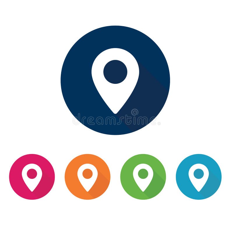 Location Icon Set. Set of S. Stock Illustration - Illustration of flat ...