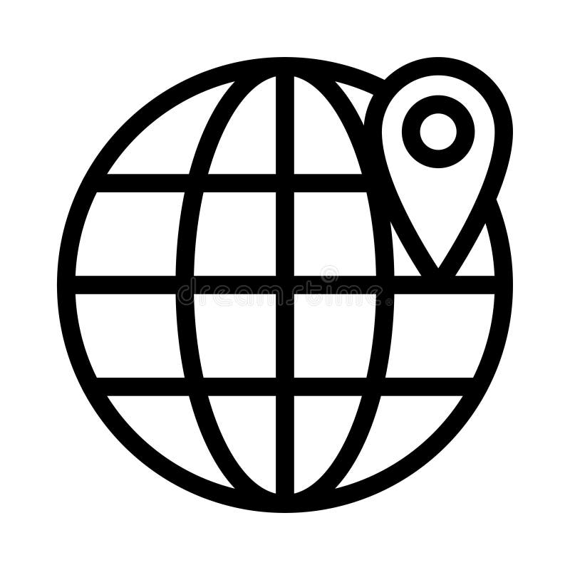 Location thin line icon stock vector. Illustration of long - 154977755