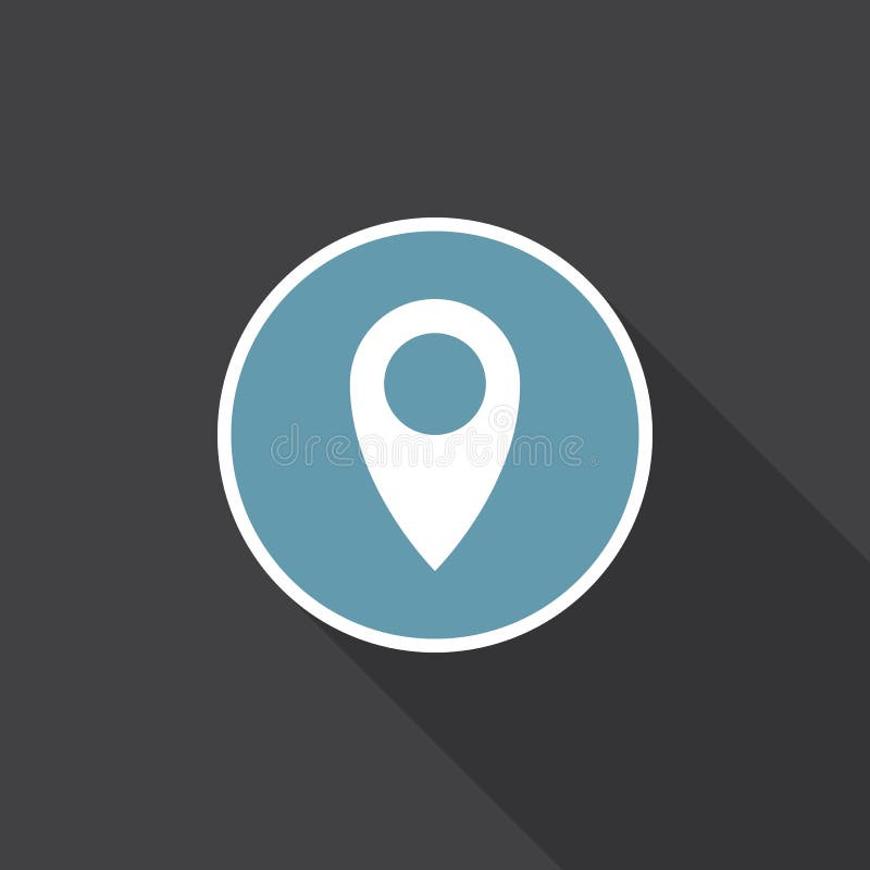 Location Icon Vector Isolated on Black . Stock Vector - Illustration of ...