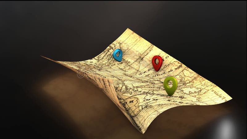 Location Icons on a Map Plotting a Route Stock Footage - Video of route ...