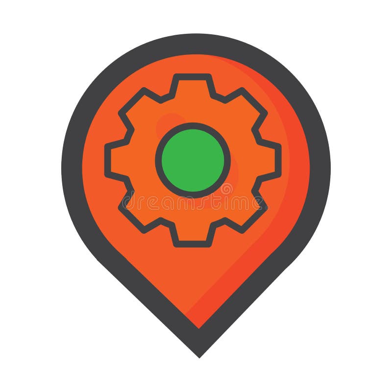 Location Illustration. Location with Setting Icon. Can Use for, Icon ...