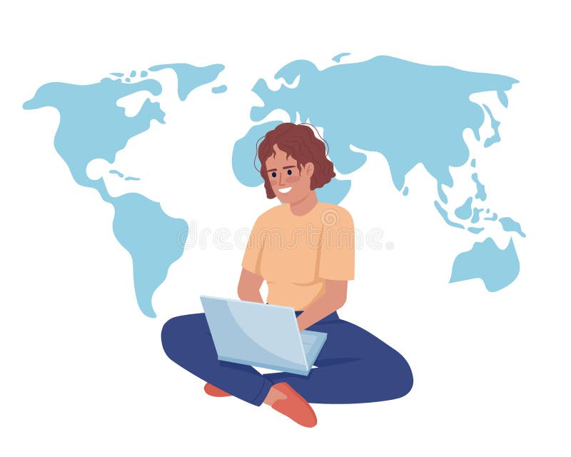 Location Independence Flat Concept Vector Illustration Stock Vector ...