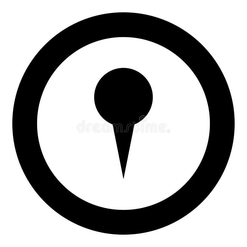 Location Indicator or Pin Black Icon in Circle Vector Illustration ...