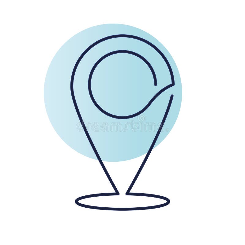 Location Indicator Symbol One Line Style Stock Vector - Illustration of ...