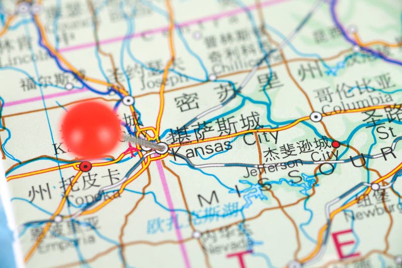 Location of Kansas City on the Map Stock Photo - Image of plan ...