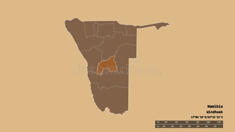 Location of Khomas, Region of Namibia,. Pattern Stock Illustration ...