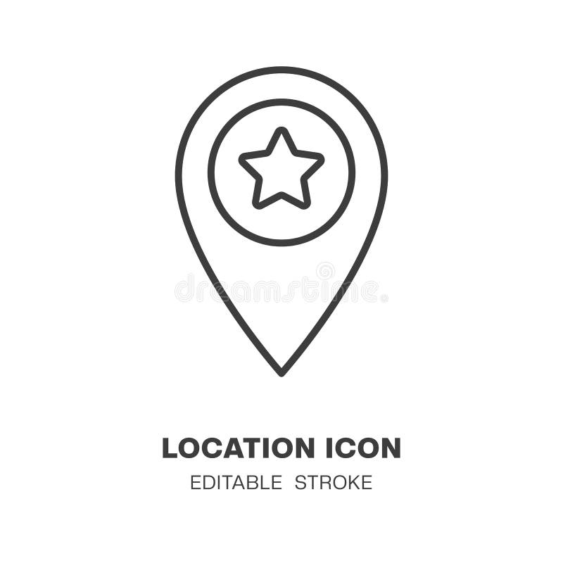 Location Line Art Icon, Navigation Icon. Editable Stroke Vector ...