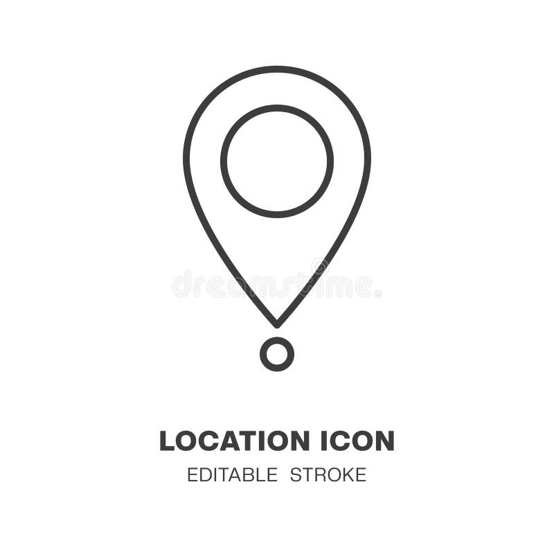 Location Line Icon, Editable Stroke Vector Illustration Stock Vector ...