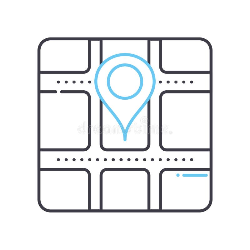 Location Line Icon, Outline Symbol, Vector Illustration, Concept Sign ...