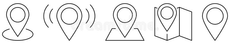 Location line pin signs stock vector. Illustration of pointer - 276005762