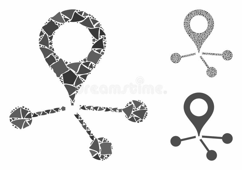 Location Links Mosaic Icon of Unequal Elements Stock Vector ...