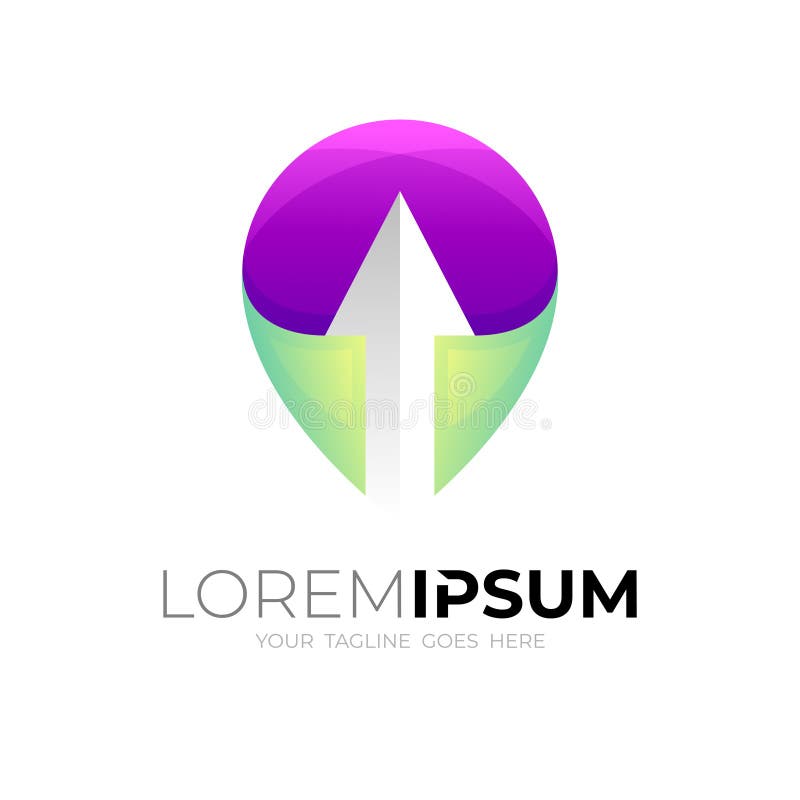 Location Logo with Arrow Design Vector, Up Icon Stock Vector ...